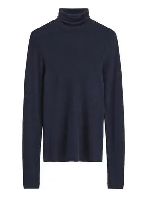 Cos Merino Wool Turtleneck Top Navy