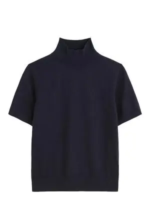 Cos Merino Wool Turtleneck Top - Navy