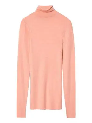 Cos Merino Wool Turtleneck Top Orange