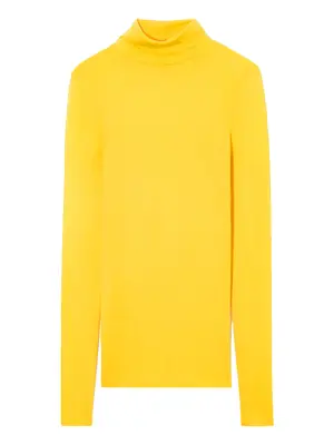 Cos Merino Wool Turtleneck Top Yellow