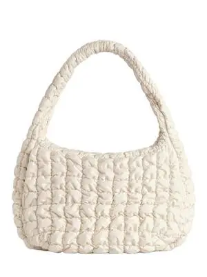 Cos Oversized Quilted Crossbody Bag - Light Beige