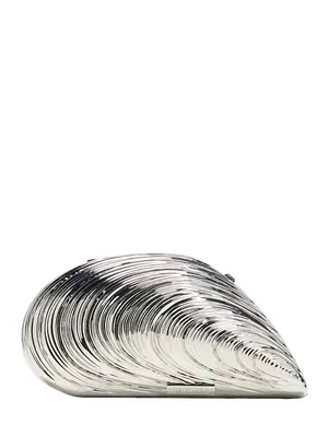 Simkhai Bridget Oyster Shell Clutch Bag - Silver