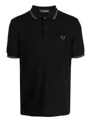 Fred Perry Contrast-trim Cotton Polo Shirt - Black