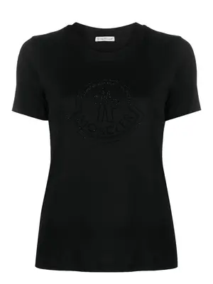Moncler Crystal-embellished Logo T-shirt - Black