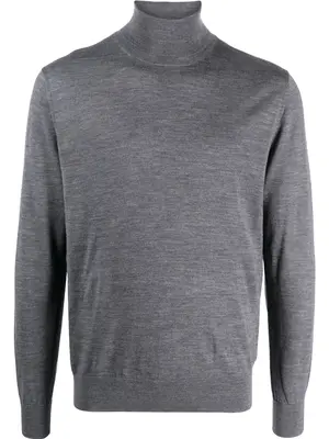 BALLANTYNE Roll-neck Fine-knit Jumper - Grey