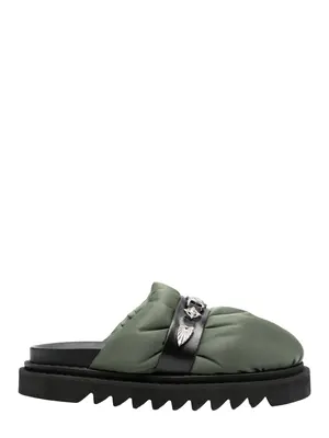 TOGA VIRILIS Stud-embellished Mules - Green