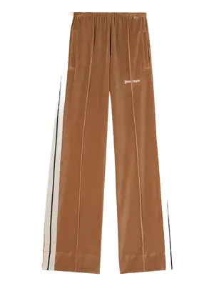 Palm Angels Wide-leg Velvet Track Pants - Brown