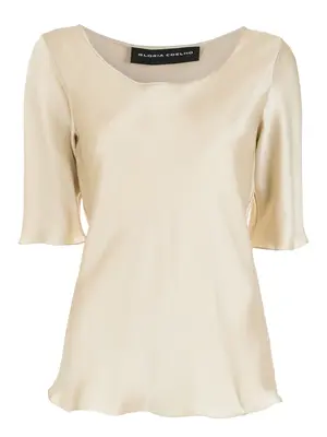 GLORIA COELHO Silk Satin T-Shirt