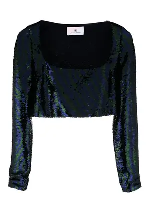 CHIARA FERRAGNI Sequin-embellished Cropped Top - Blue