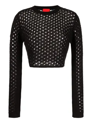 Cashmere In Love Ria Crochet-knit Jumper - Black