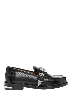 TOGA VIRILIS Buckle-detail Leather Loafers - Black