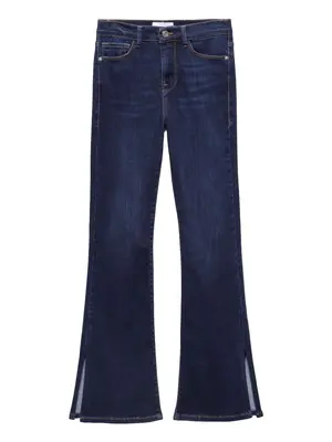 FRAME Le Mini Boot Slit High-rise Flared Jeans - Blue