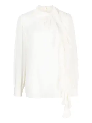 DOLCE & GABBANA Dolce & Gabbana Frilled-Trim Silk Blouse