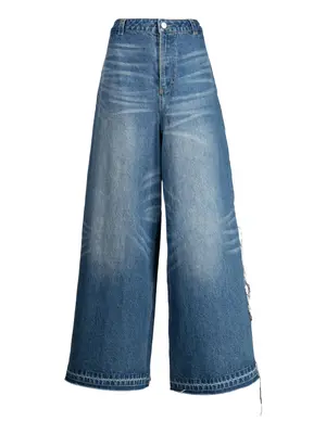 GROUND ZERO High-waisted Wide-leg Jeans - Blue