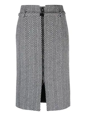 TOM FORD Chevron-pattern Pencil Skirt - Black