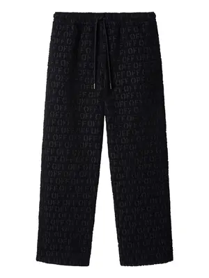Off-White Logo-jacquard Bouclé Trousers - Black