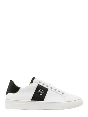 Philipp Plein Logo-plaque Leather Sneakers - White