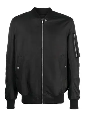 Rick Owens Baseball-collar Wool Bomber Jacket - Black