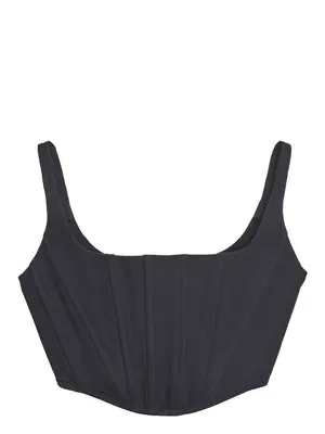 Marc Jacobs Denim Bustier Top - Black