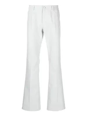 COURREGES Logo-patch Straight-leg Trousers - Grey