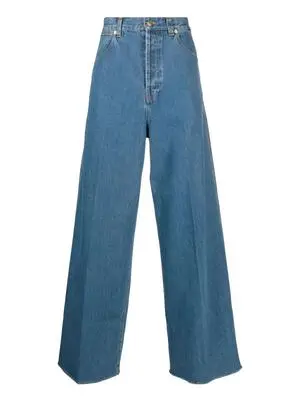 Gucci Pressed-crease Wide-leg Jeans - Blue