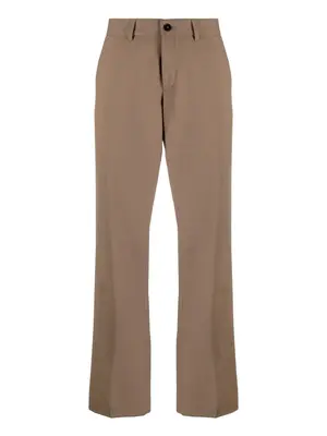 Closed Straight-leg Trousers - Brown