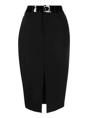 Liu Jo High-waisted Pencil Skirt With Front Slit - Black