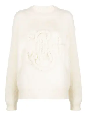JIL SANDER Logo-embroidered Chunky-knit Jumper - White