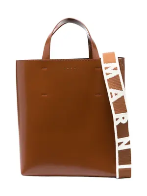 Marni Small Museo Leather Tote Bag - Brown