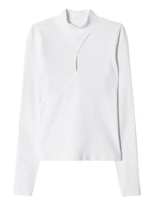 RE/DONE Keyhole Cut-out Mock Neck Top - White