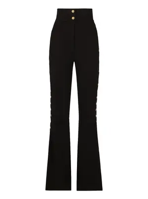 Dolce & Gabbana Button-detail Bootcut Trousers - Black