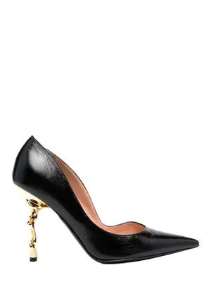 Moschino 105mm Sculpted-heel Leather Pumps - Black