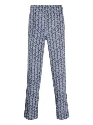 Lacoste Jacquard Monogram-pattern Track Pants - Blue
