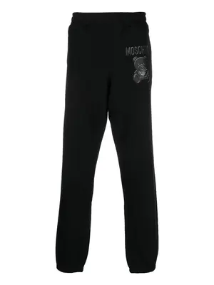 Moschino Logo-print Organic Cotton Track Pants - Black