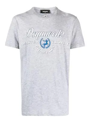 Dsquared2 Logo-print Cotton-blend T-shirt - Grey