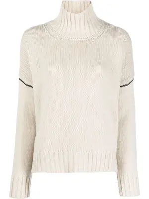 Woolrich Contrasting-stitch Knitted Jumper - Neutrals