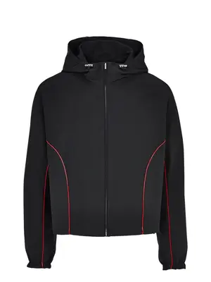 FERRAGAMO Contrast-piping Drawstring Jacket - Black