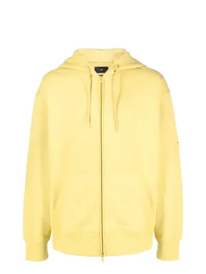 Y3 Logo-patch Organic-cotton Hoodie - Yellow