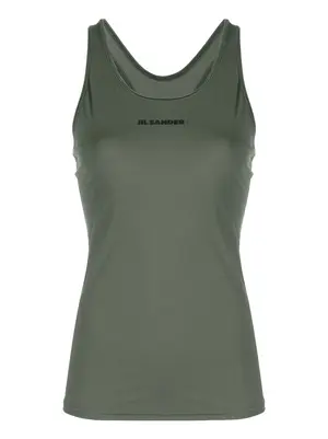 JIL SANDER Logo-print Tank Top - Green