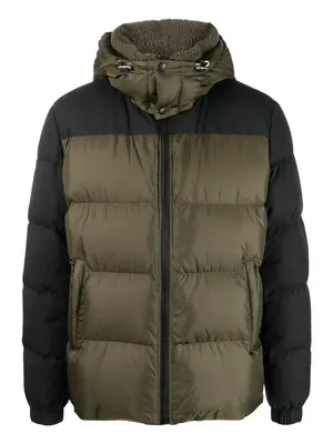 YVES SALOMON Detachable-hood Down Jacket - Green