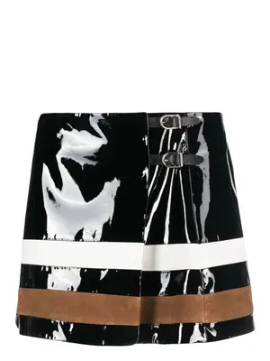 DURAZZI MILANO Buckle-fastening Patent-leather Miniskirt - Black