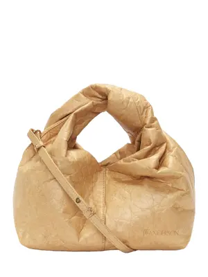 JW Anderson Twister Crinkle-finish Crossbody Bag - Neutrals
