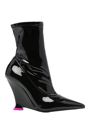 3JUIN Marla 100mm Wedge Boots - Black