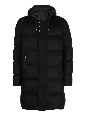 Herno Hooded Padded Mid-length Coat - Black
