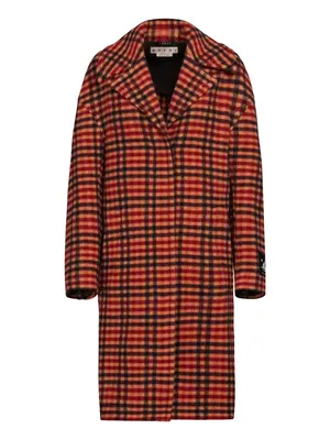 Marni Wavy Check Wool Coat - Orange