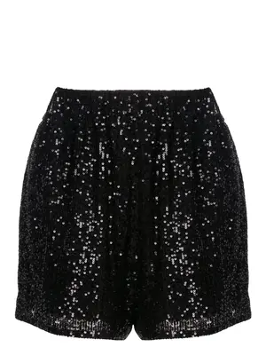 GLORIA COELHO Sequin-embellished Short Shorts - Black