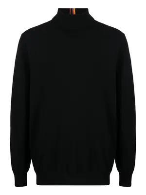Paul Smith Stripe-detailing Roll-neck Jumper - Black