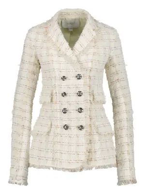 Giambattista Valli Bouclé Double-breasted Blazer - Neutrals