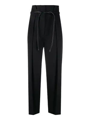 3.1 Phillip Lim Belted High-waisted Trousers - Black