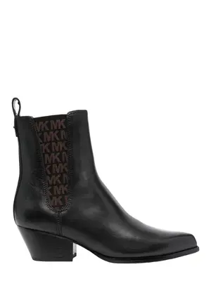 Michael Kors Kinlee 50mm Leather Ankle Boots - Black